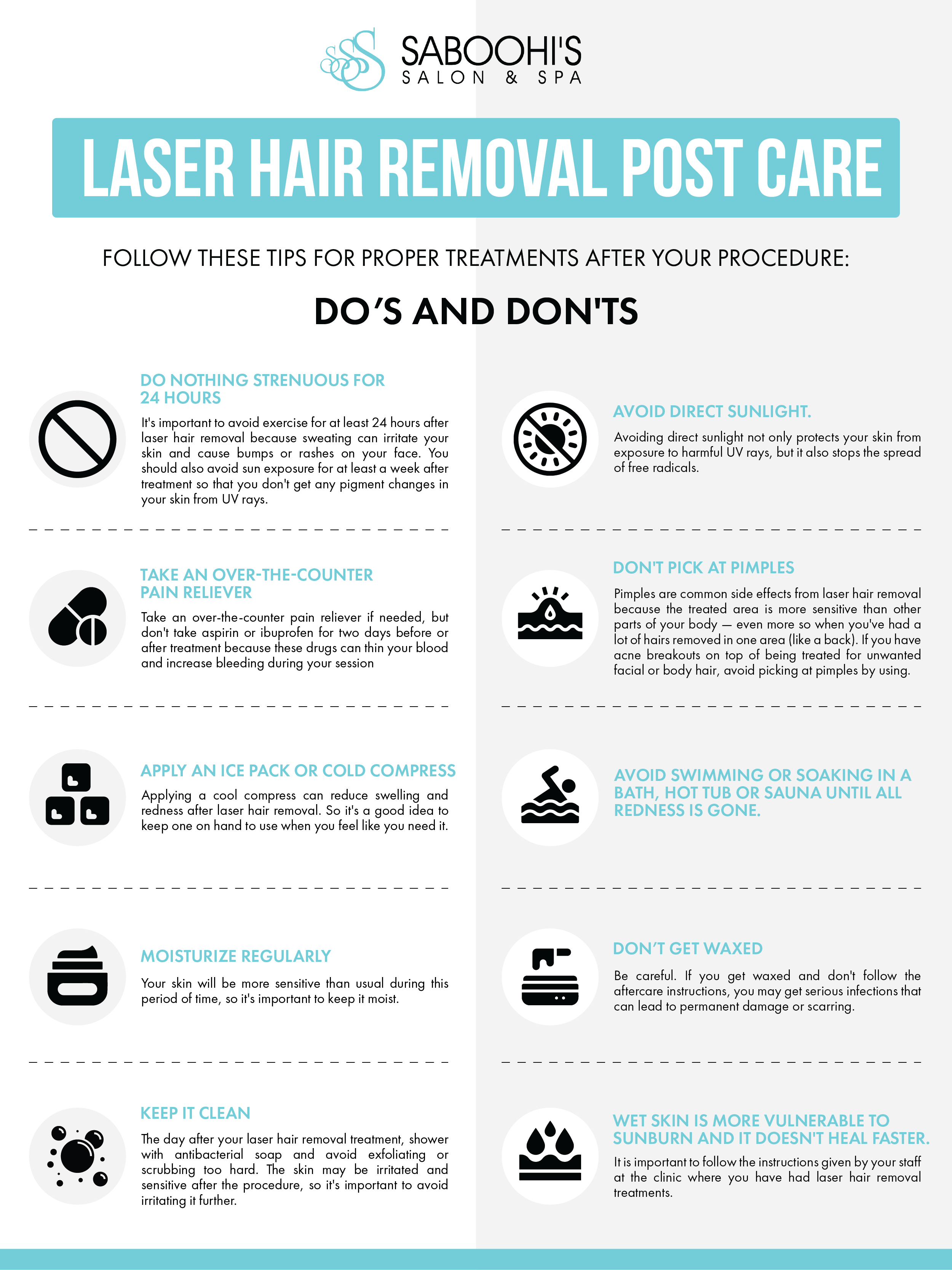 Laser Hair Removal Post Care Saboohis Salon Bridal Makeup Bridal